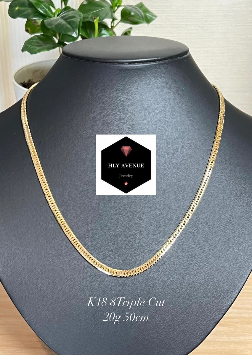 18k Japan Gold Kihei 8 Triple Cut 50cm 20G – HLY Avenue Jewelry